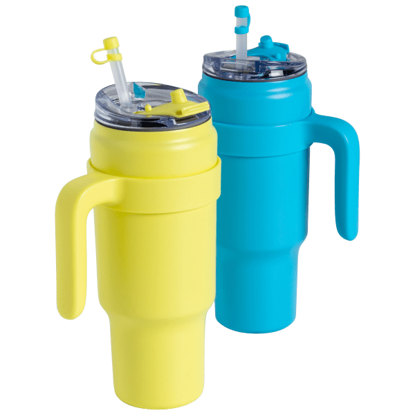 MorningSave: 2-Pack: Primula 40oz Tumbler with Removable Handle & Straw
