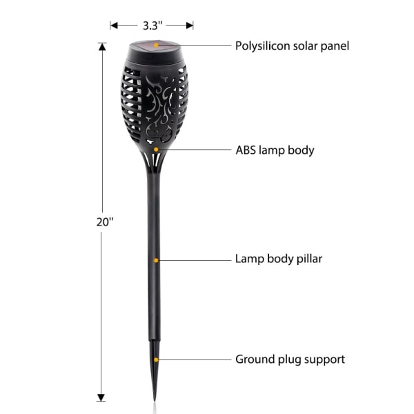 MorningSave: 12-Pack: Hakol 12 LED Solar Flickering Tiki Torch Lights