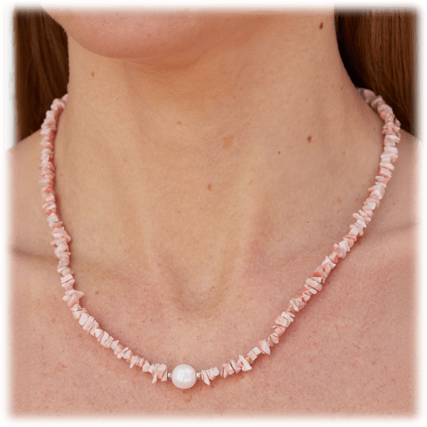 MorningSave: Savvy Cie Sterling Silver Pink Opal Chips And Freshwater ...