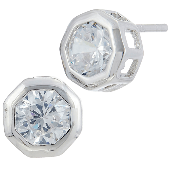 MorningSave: Savvy Cie Sterling Silver Bold Octagon Bezel Set Stud