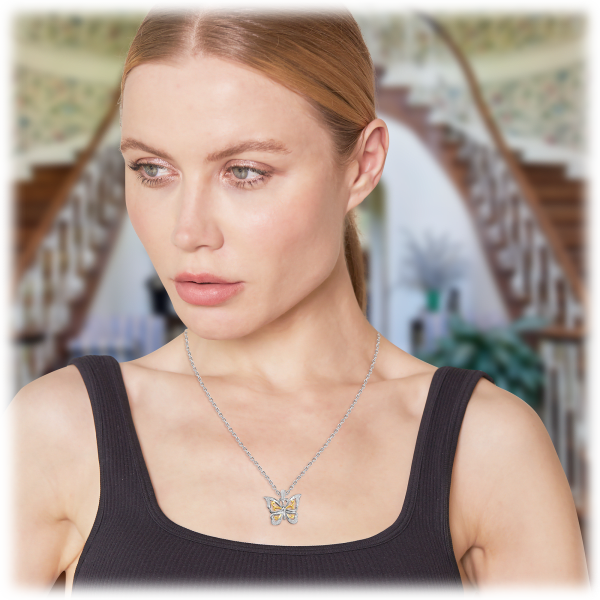 MorningSave: Diamond Muse Diamond Accent Butterfly Pendant Necklace