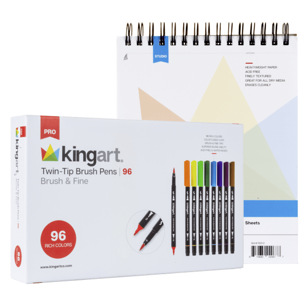 MorningSave: KingArt PRO Twin-Tip™ 96-Color Marker Set with 8"x10" 60 ...