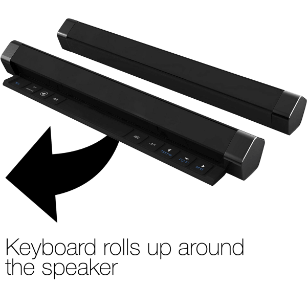 MorningSave: Roll-Up Bluetooth Wireless Keyboard and Speaker by Ivomax