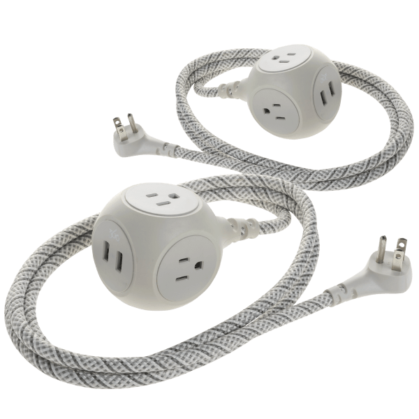 MorningSave: 2-Pack: 360 Electrical 3-Outlet Braided Extension Cords ...