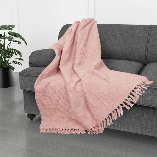 MorningSave: Kathy Ireland Oversized Chenille Fringed Basket Throw