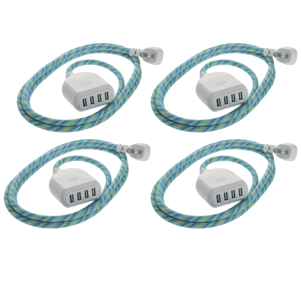 SideDeal: 4-Pack: 360 Electrical Habitat Braided USB Extension Cord ...