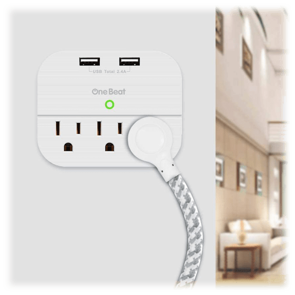 SideDeal: 2-Pack: One Beat Power Strip with 3 Outlets and 4 USB Ports