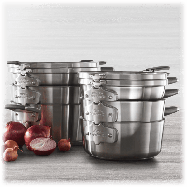 Meh: Calphalon Select 10-Piece Space-Saving Stainless Steel Cookware Set