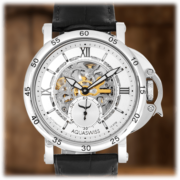 MorningSave: Aquaswiss Lex Automatic Skeletonized Dial Watch
