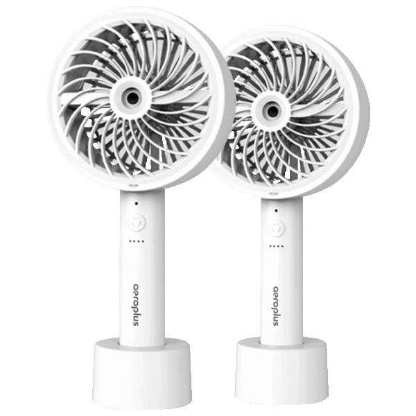 MorningSave: 2-Pack: Aeroplus Rechargeable 5-Speed Handheld Misting Fan