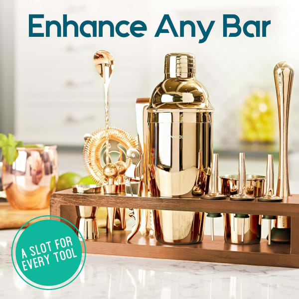 Meh: Mixology 23-Piece Stainless Gold Bartender Set