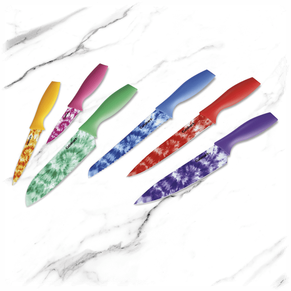 SideDeal: Cuisinart Advantage 6-Piece Tie Dye Knife Set with Blade Guards