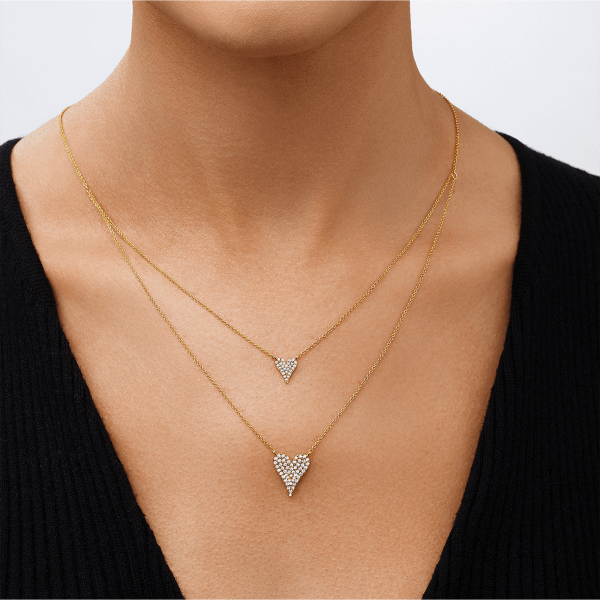 MorningSave: Jennifer Miller Double Pave Heart Layered Necklace