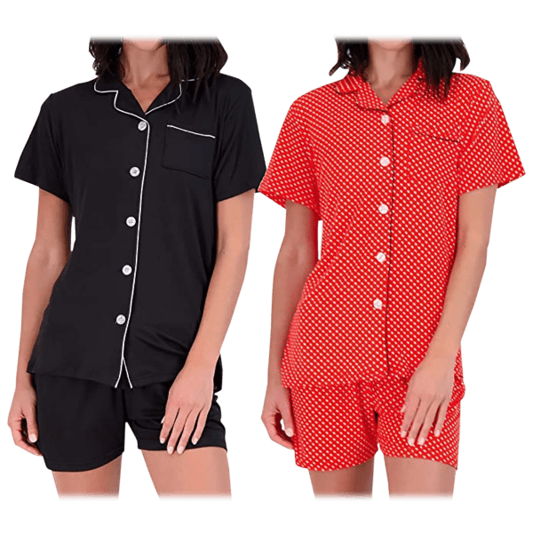 MorningSave: Women’s 4-Piece Short Sleeve Button Down Pajama Set