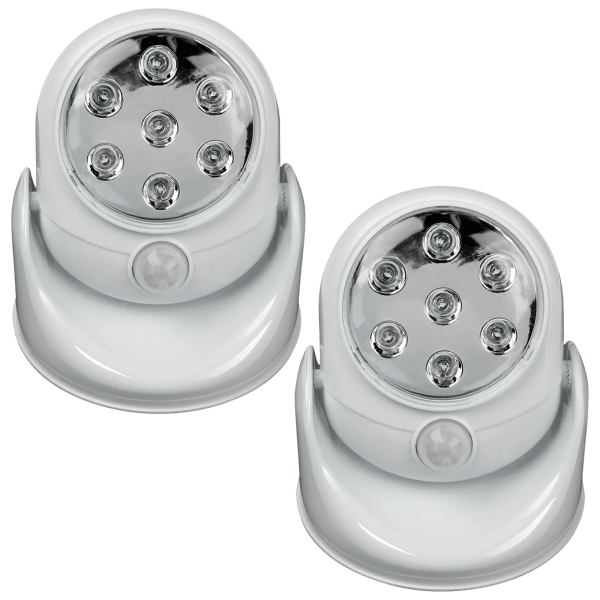 MorningSave: 2-Pack: Titan Cordless Motion Sensor Swivel Lights