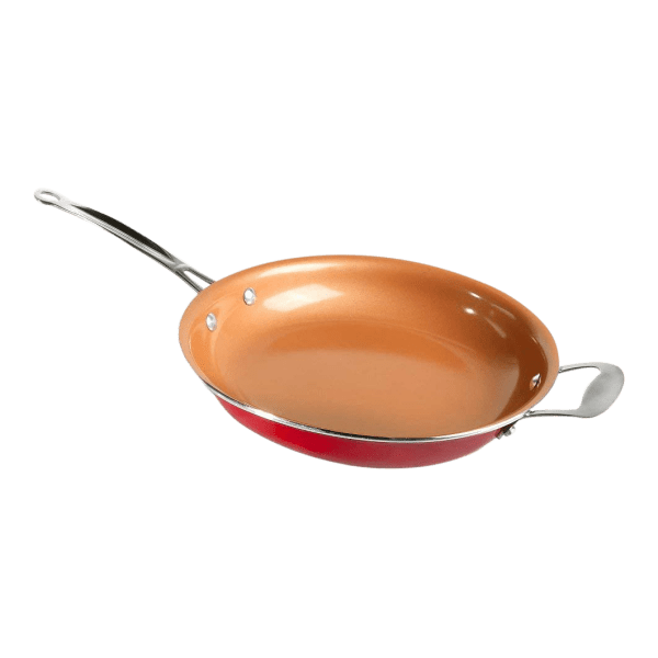SideDeal: Red Copper 12" Pan with Helper Handle