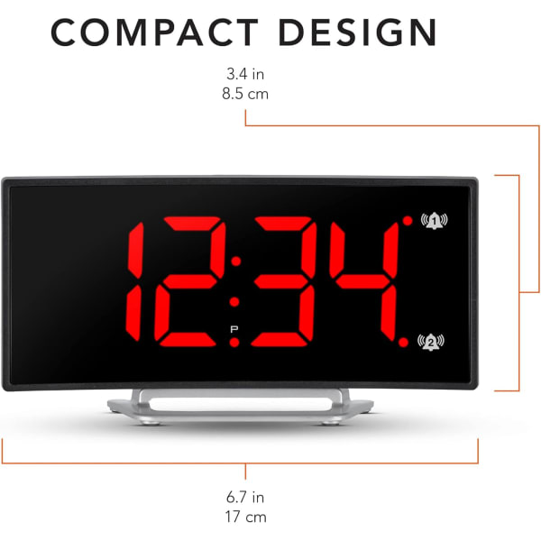 MorningSave: Marathon Dimmable Curved Display LED Clock