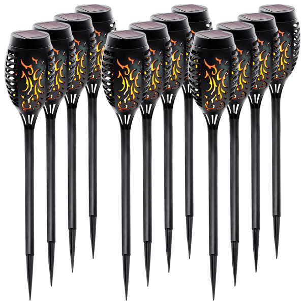 SideDeal: 12-Pack: Hakol 12 LED Tiki Torch Solar Flickering Lights