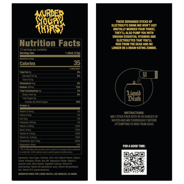 Meh: 36-Pack: Liquid Death Electrolyte Death Dust Hydration Powder