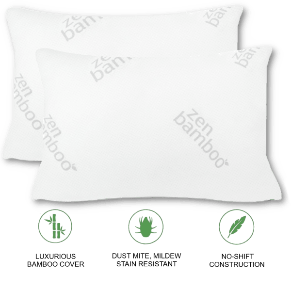 MorningSave: 2-Pack: Zen Bamboo Gel-Fiber Filled Pillows