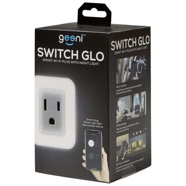 MorningSave: 2-Pack: Geeni SWITCH GLO Smart Wi-Fi Plug with Night Light
