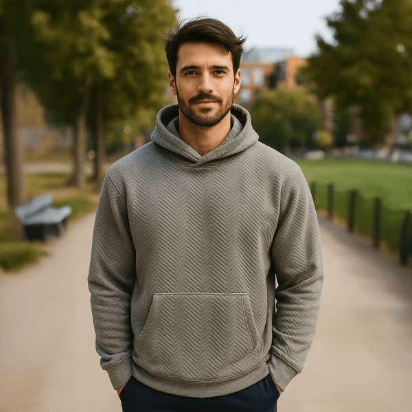 MorningSave: Valani Men's Hoodie Heather Herringbone Pullover Sweatshirt