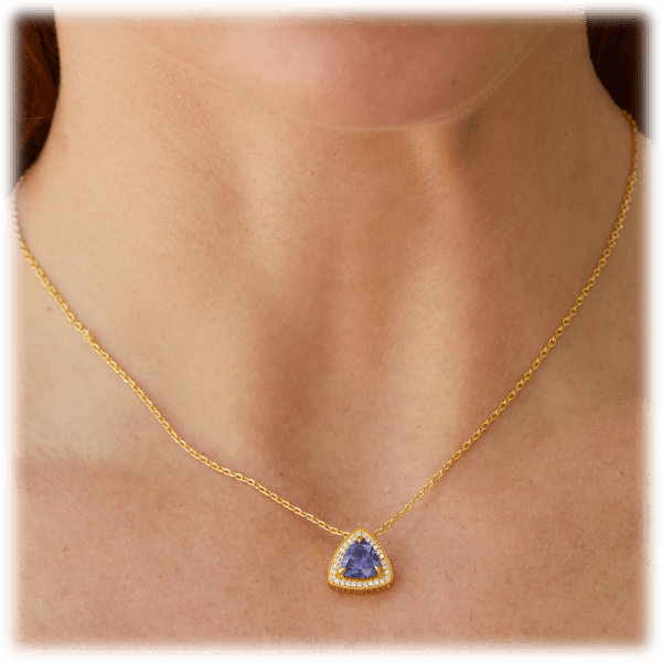 MorningSave: Savvy Cie 18K Gold Vermeil Tanzanite Trillion Necklace