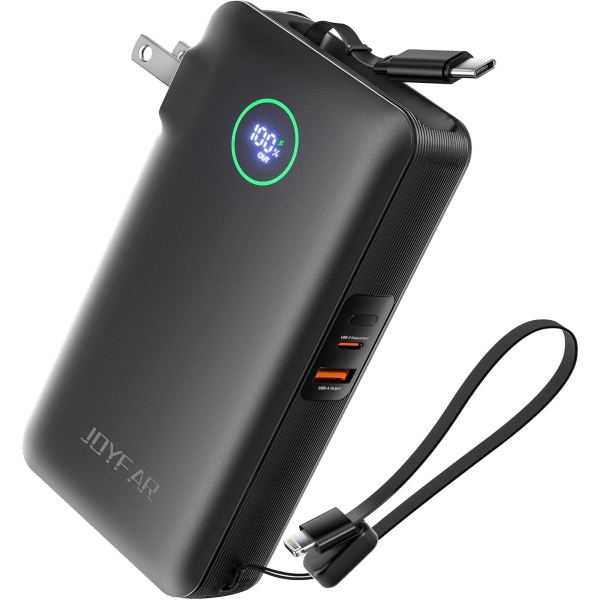 SideDeal: JOYFAR 10,000mAh GaN 35W Power Bank with Wall Plug ...