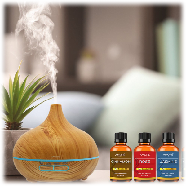 SideDeal: Amore Paris Wood Grain Color Changing Diffuser 2 - Optional Oils
